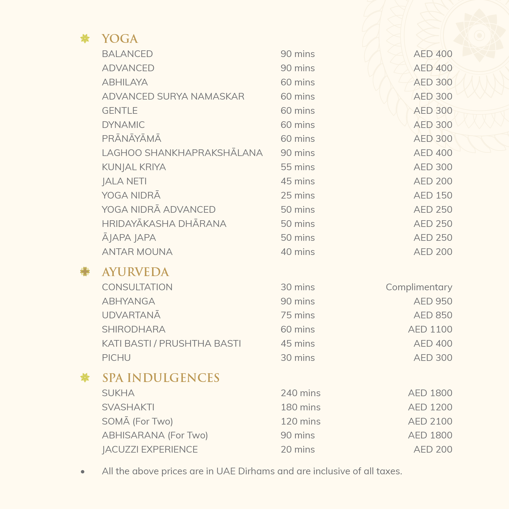 Menu Displays powered for Taj Exotica Resort & Spa by menumodo